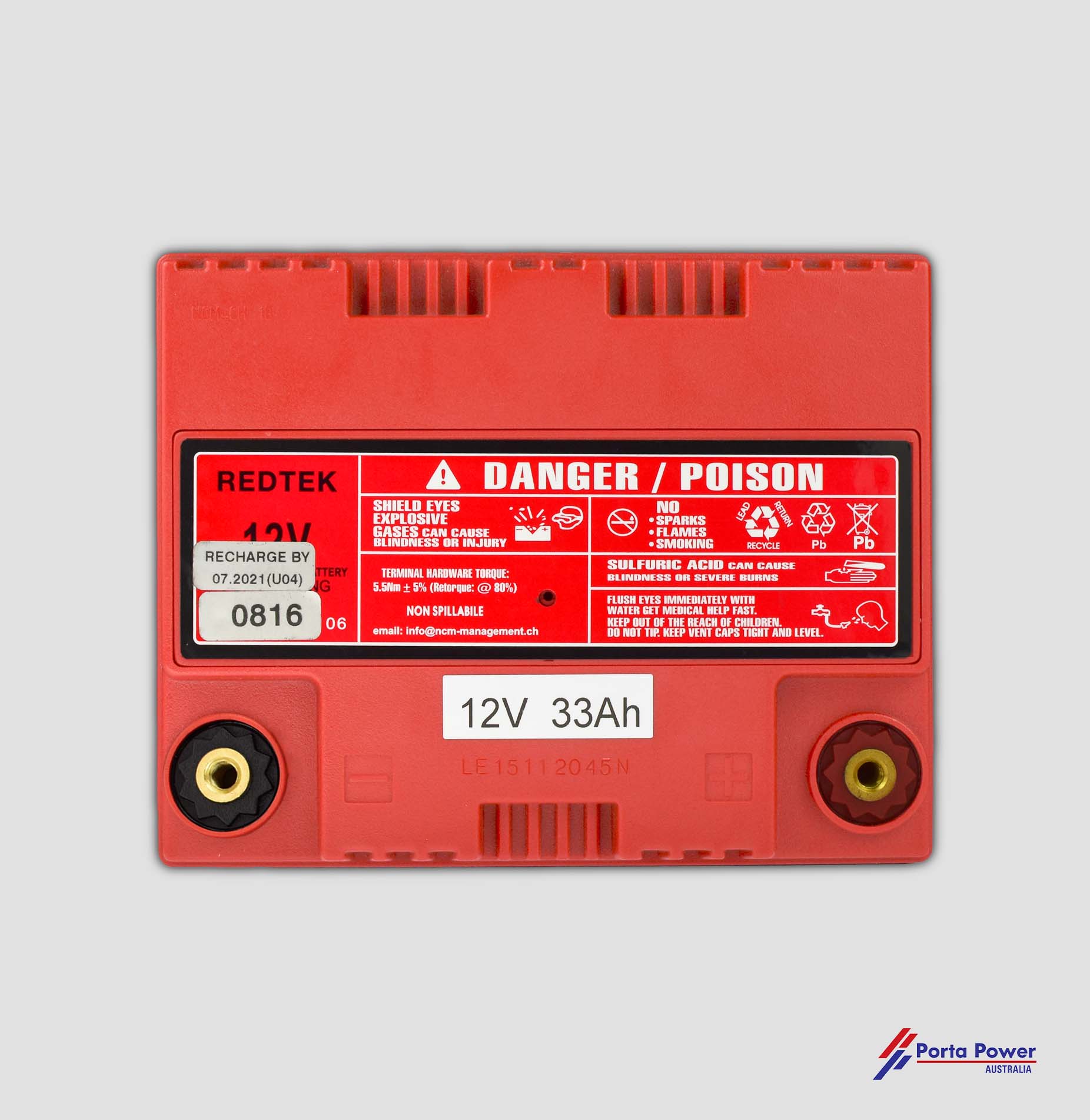 AGM Professional Battery - 12V-33AH RED TEK - Original OEM – Jump Starter Australia